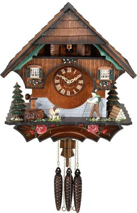 11" Quartz German Cuckoo Clock with Volksmarcher who Raises Staff ...