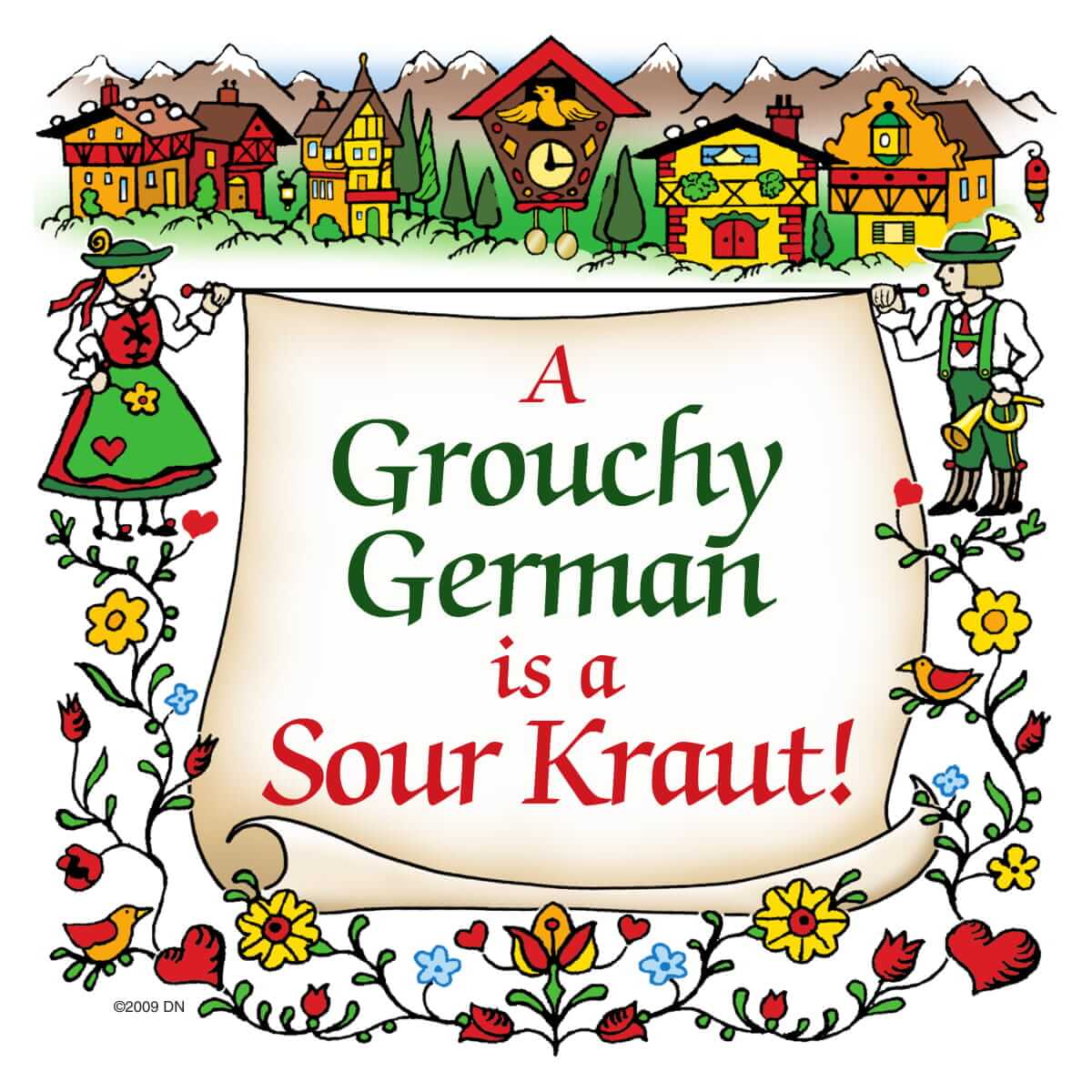 German Gift Grouchy German Is A Sour Kraut Wall Tile – GermanGiftOutlet