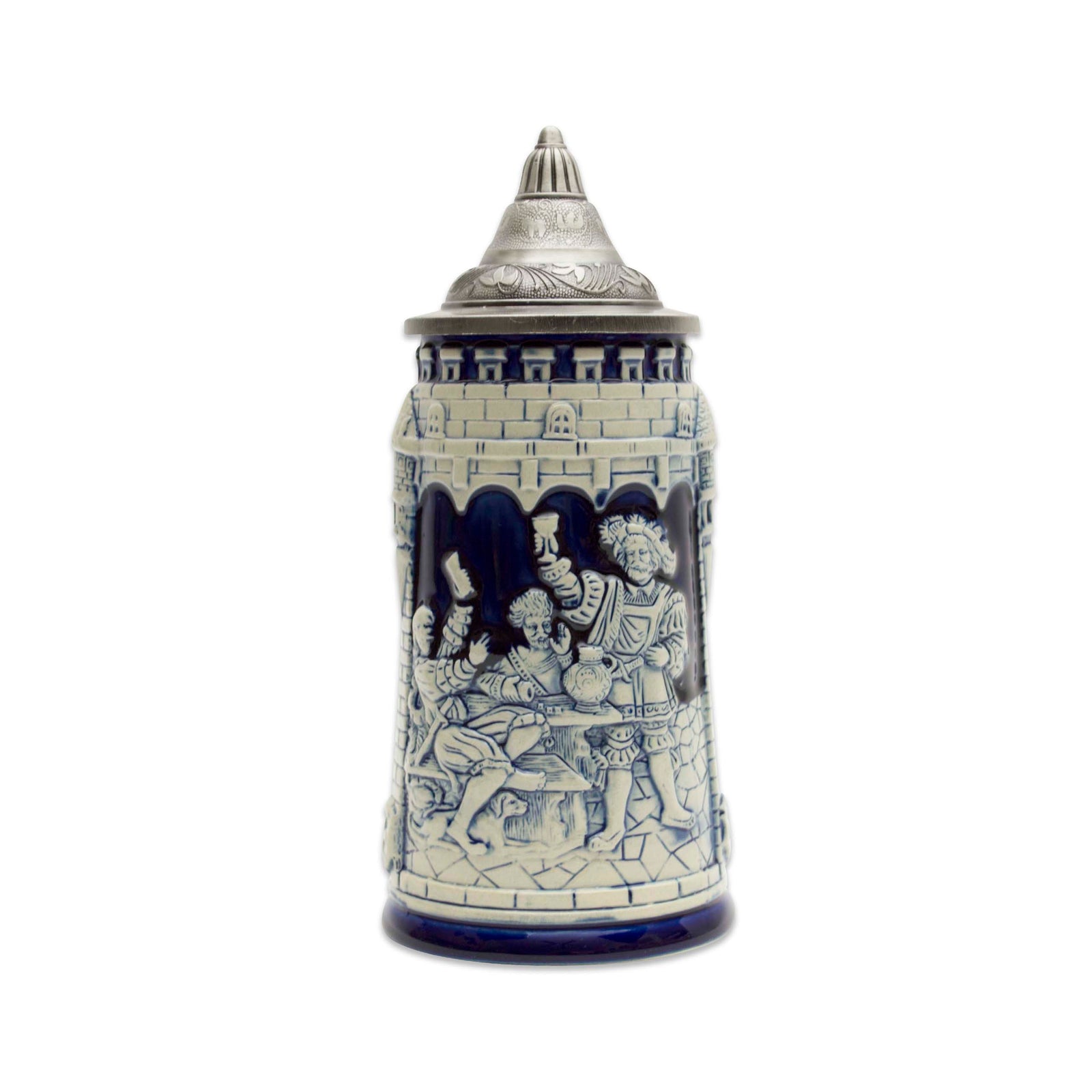 German Castle Cobalt Blue Beer Stein with Lid – GermanGiftOutlet