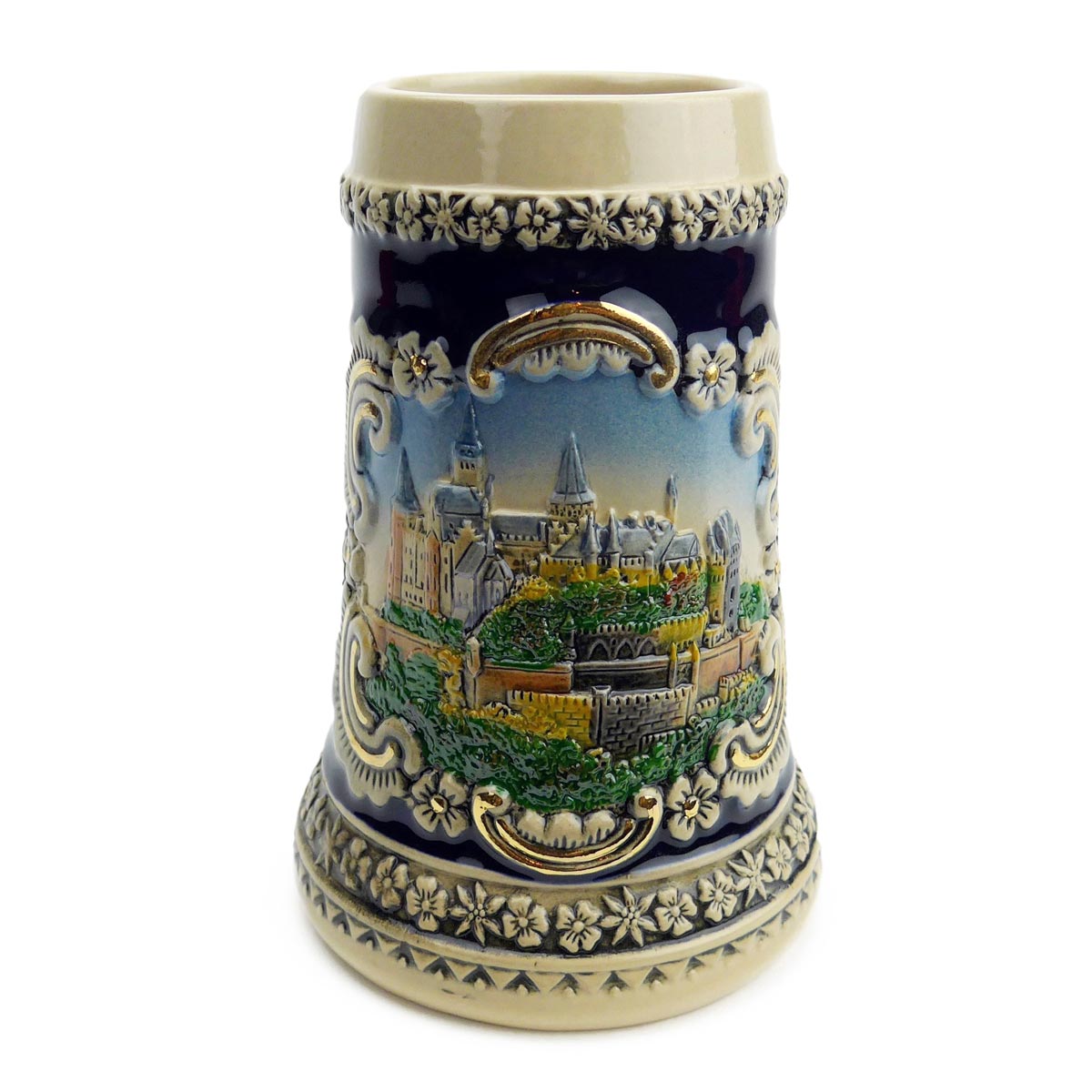 Bavarian Castle Engraved Ceramic Beer Stein no/Lid – GermanGiftOutlet